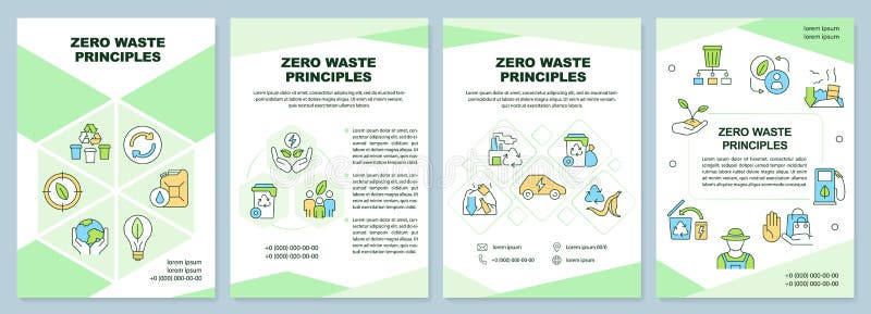 Zero Waste Principles Green Brochure Template Stock Vector ...