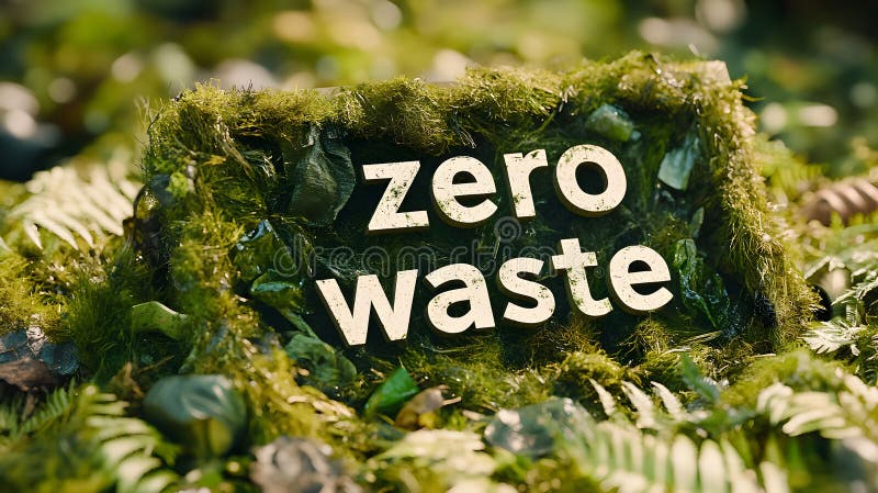 Zero Waste with Recycled Materials Stock Illustration - Illustration of ...