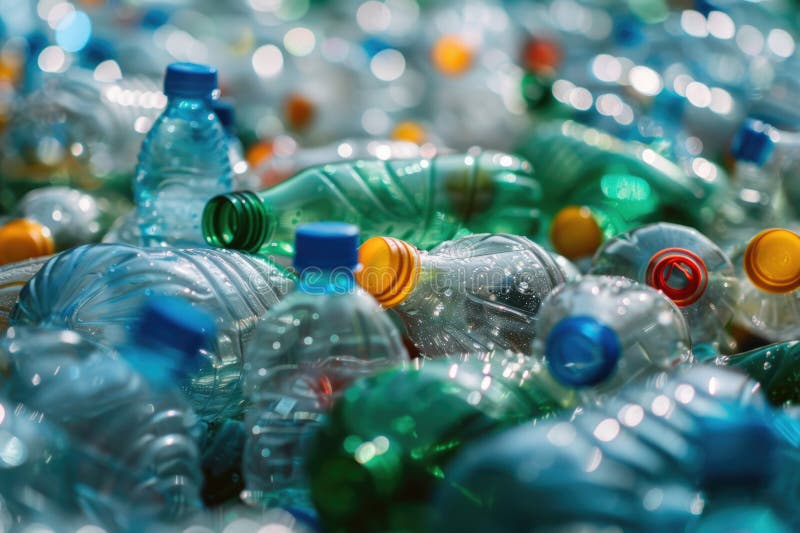 Plastic Bottles and Garbage on the Seashore. Ai Generated Stock Photo ...
