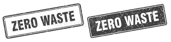 Zero Waste Stamp Set. Zero Waste Square Grunge Sign Stock Vector ...