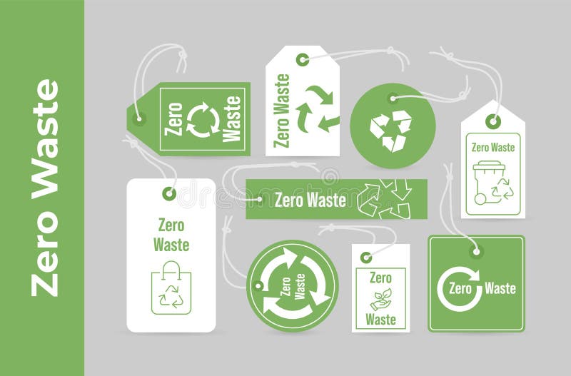 Zero Waste Tag Rope Different Shape Set Vector Environment Safety ...