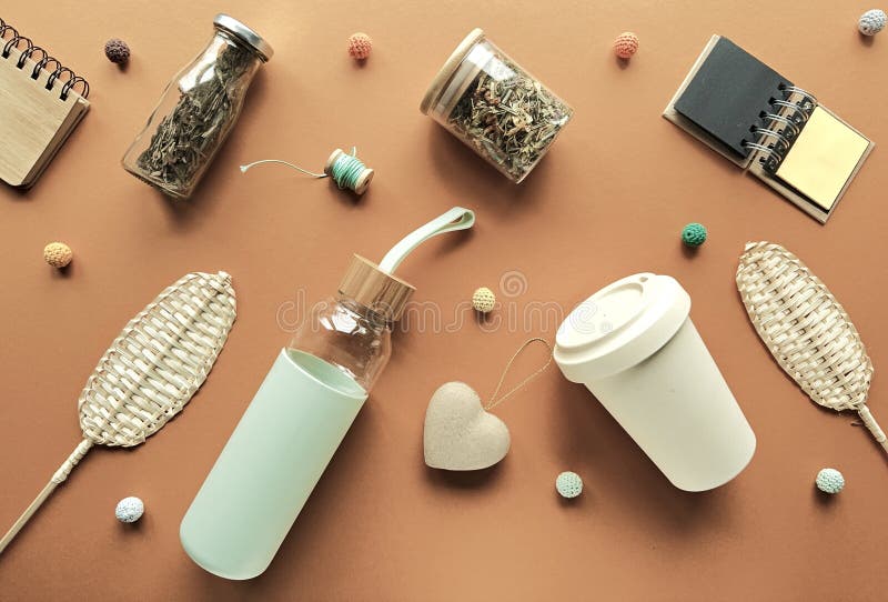 Zero Waste Tea Background, Low Impact Alternatives To Plastic Objects ...