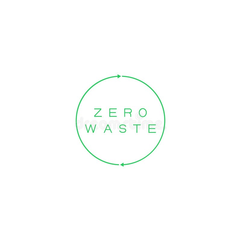 Zero Waste Text in Recycling Circle. Zero Waste Icon, Green Emblem, Eco ...