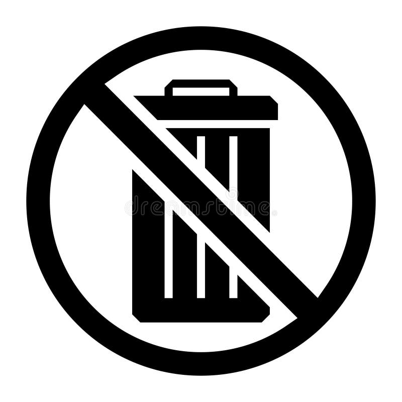 Zero Waste Trash Prohibition Icon. Stock Illustration - Illustration of ...