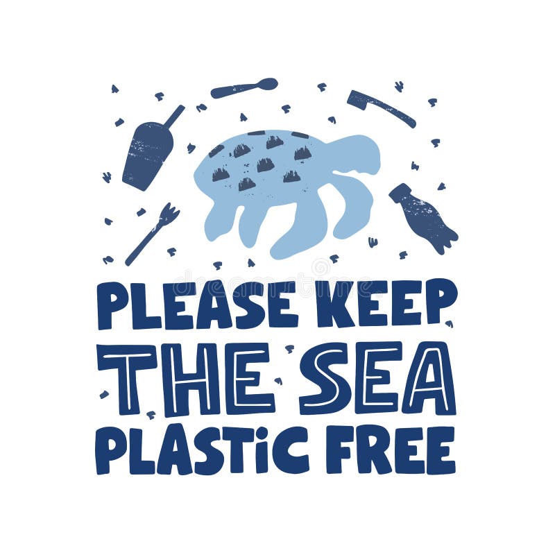 Zero Waste and Plastic Free Slogan. Stop Plastic Pollution Campaign ...