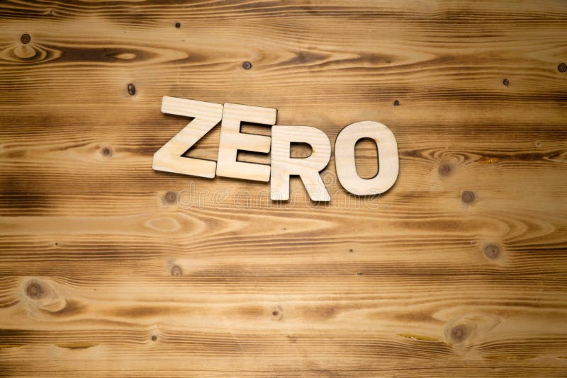 ZERO Word Made of Wooden Block Letters on Wooden Board Stock Image ...