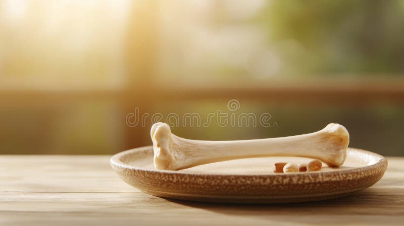 Roasted Lamb Shank Bone Resting on Wooden Surface, Representing ...