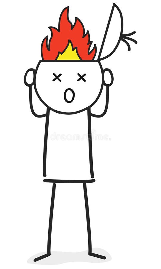 Person with Burnout Cartoon Stock Vector - Illustration of cartoon ...