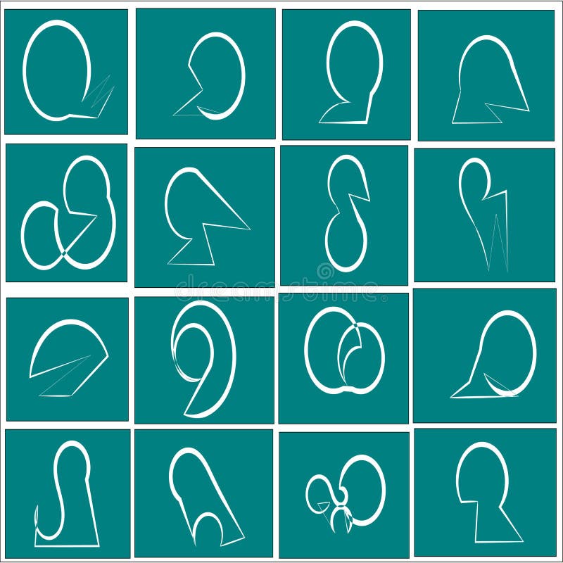 Zestien Karakters Schilderden in De Stijl Van De Pen Vector Illustratie ...