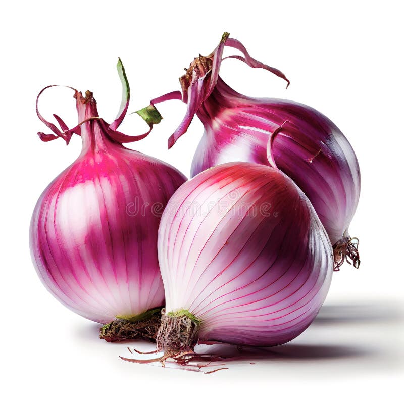 Zesty Red Onions Isolated on White Background, AI Generative Stock ...