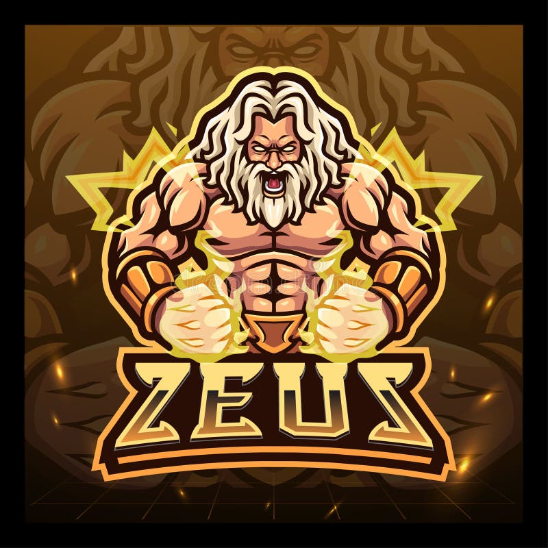 Zeus Esport Mascot Logo Design Stock Vector - Illustration of jupiter ...