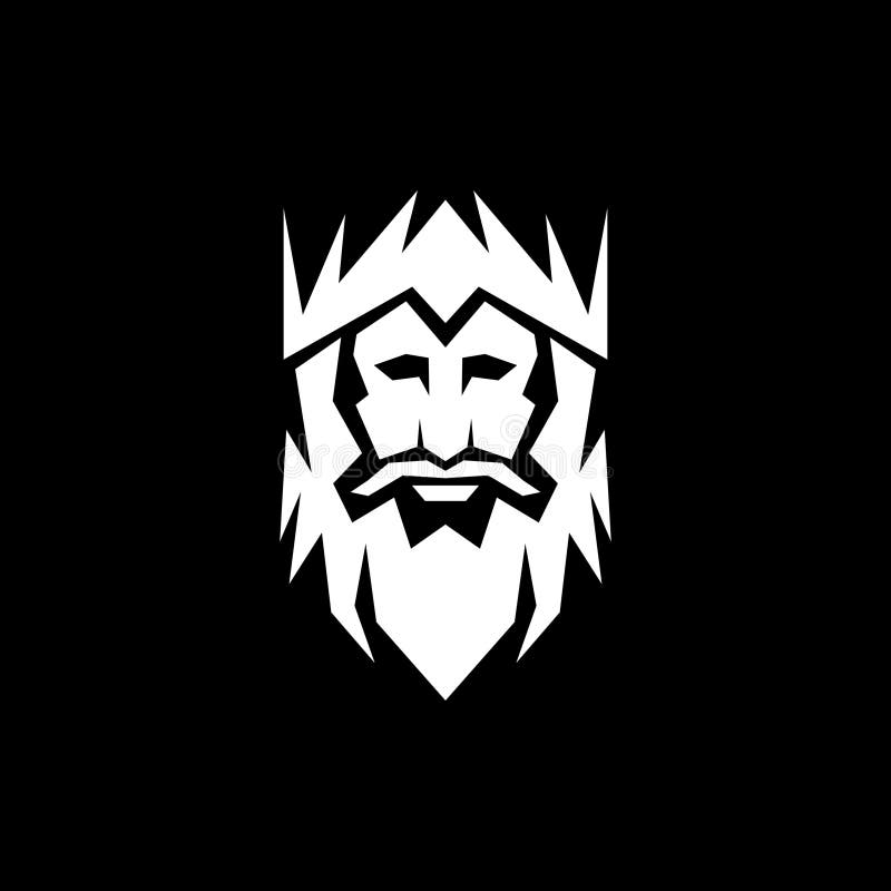Zeus Face Logo Ancient God from Greek Mythology Man Beard Laurel ...