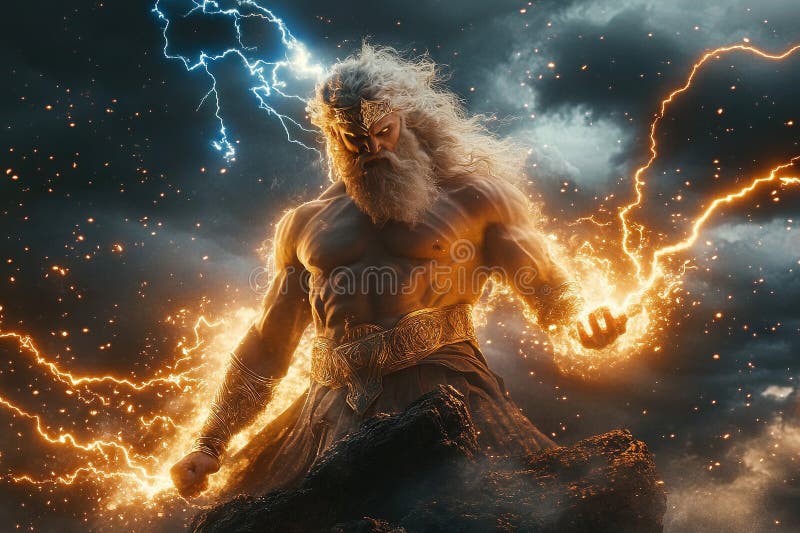 Zeus, God of Thunder. Greek Mythology Stock Illustration - Illustration ...