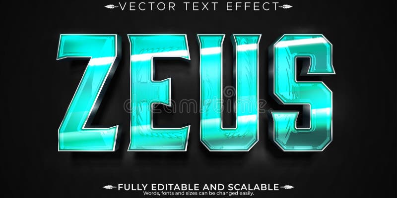 Zeus Lightning Text Effect, Editable Gaming and Storm Text Style Stock ...
