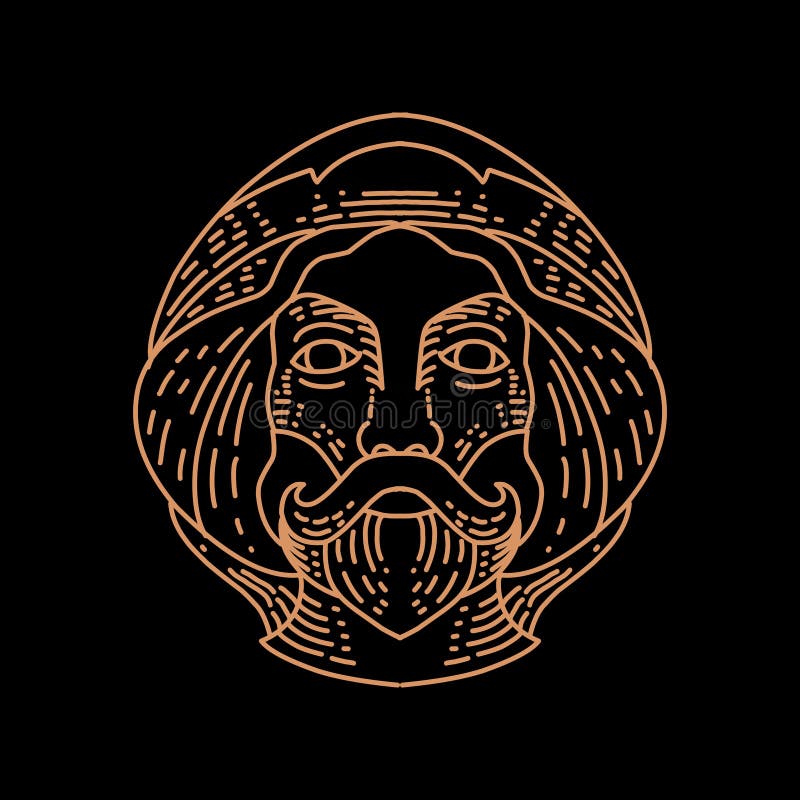 Zeus Logo Design Vector Illustration Artificial Classic Mythology ...