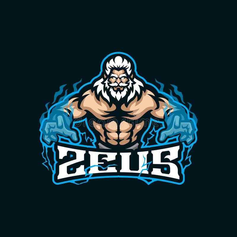 Zeus Mascot Logo Design Vector. Zeus Illustration with Fire in Hand ...