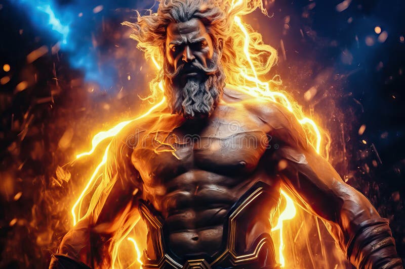 Zeus Unleashed: Fiery Power of the Greek God - Generative AI Stock ...
