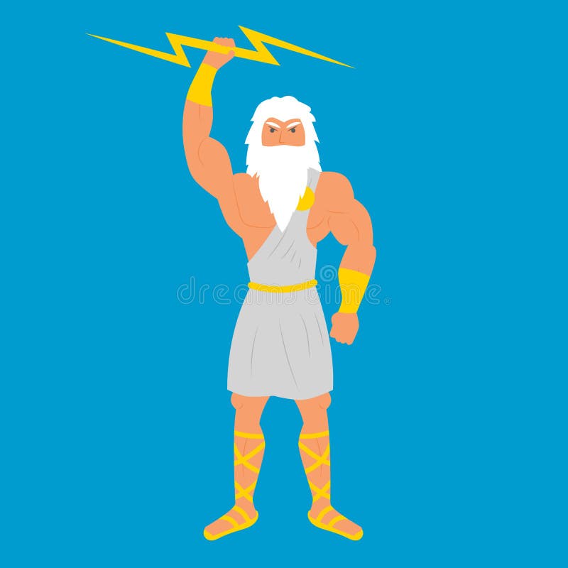 Zeus. Vector Cartoon Illustration. Isolated. Flat Style. Icon. Stock ...