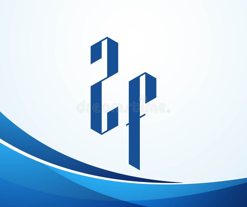 ZF Alphabet Letter Logo Design Template Elements Stock Vector ...