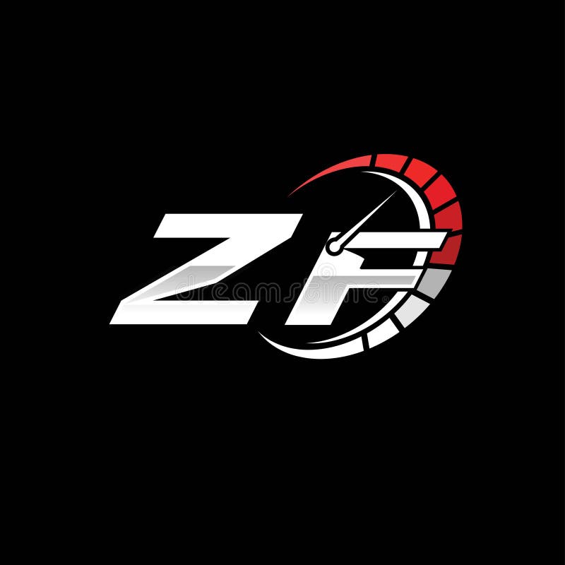ZF Logo Letter Speed Meter Racing Style Stock Vector - Illustration of ...