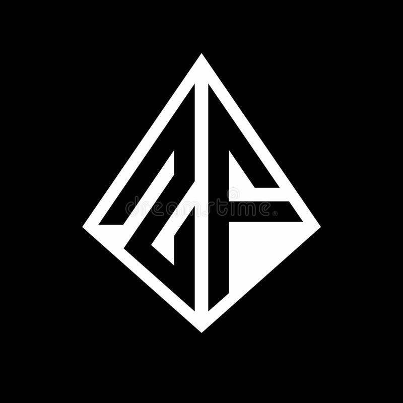 ZF Logo Letters Monogram with Prisma Shape Design Template Stock Vector ...