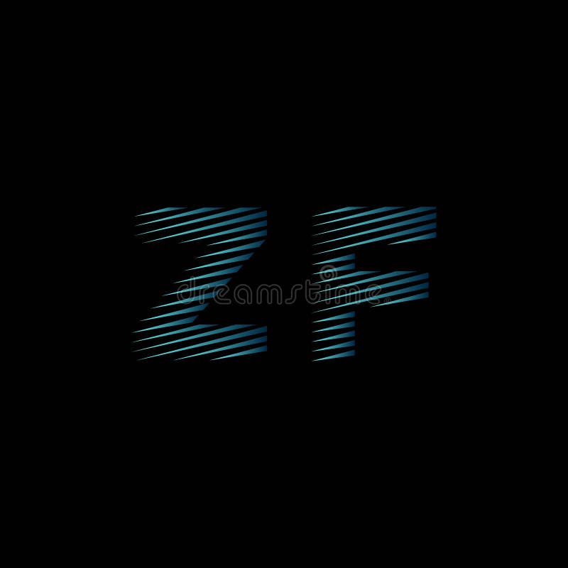 ZF Monogram Lines Style Blue Light Vector Stock Vector - Illustration ...