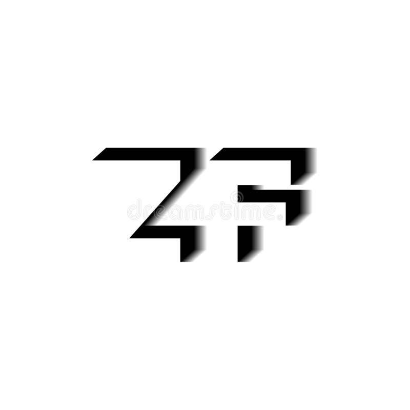ZF Monogram Shadow Shape Style Stock Vector - Illustration of company ...