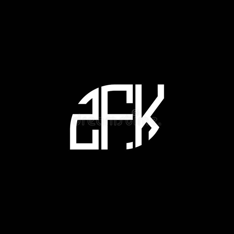 ZFK Letter Logo Design on Black Background. ZFK Creative Initials ...