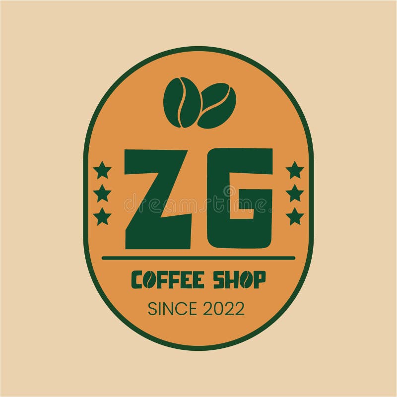 ZZ Modern Coffee Shop Logo Design High Quality Image Stock Vector ...