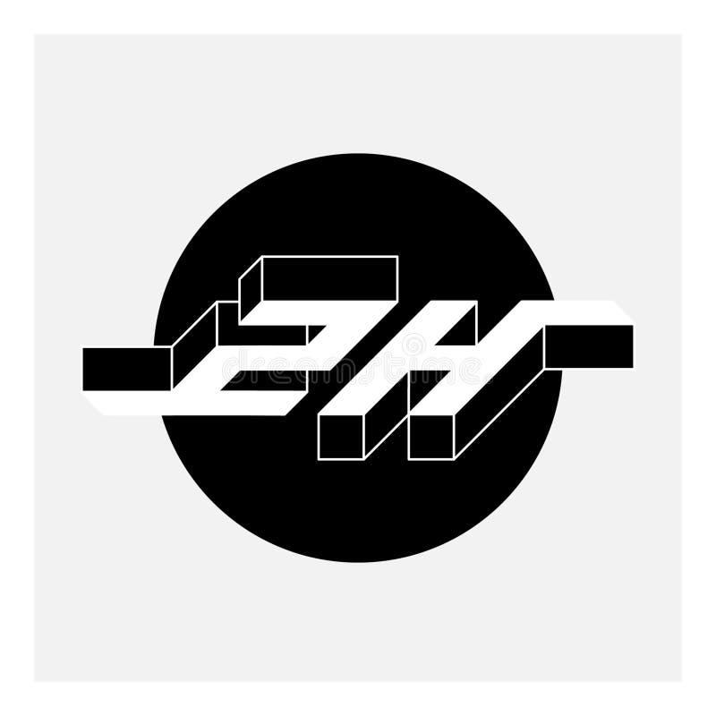 ZH or 2H - Monogram or Logotype. Volume Alphabet. Three-dimension ...