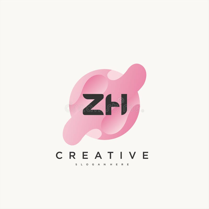 ZH Initial Letter Colorful Logo Icon Design Template Elements Vector ...