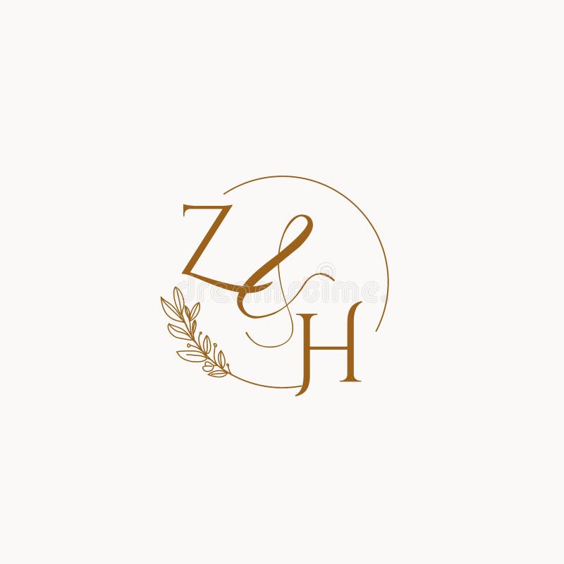 ZH Initial Wedding Monogram Logo Stock Illustration - Illustration of ...