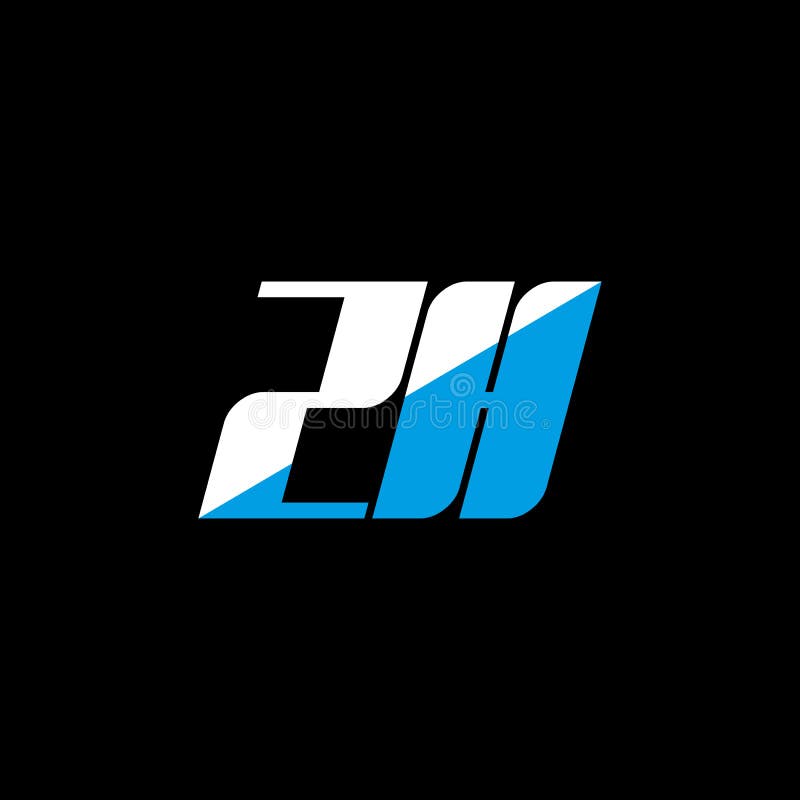 ZH Letter Logo Design on Black Background. ZH Creative Initials Letter ...