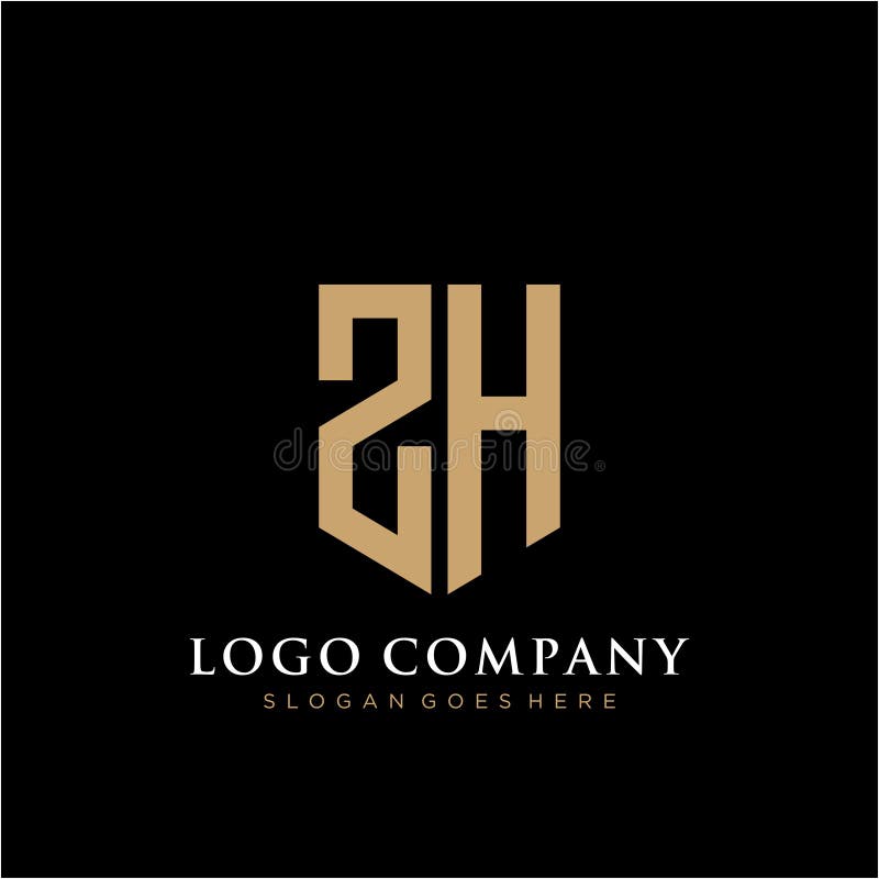 ZH Letter Logo Icon Design Template Elements Stock Vector ...