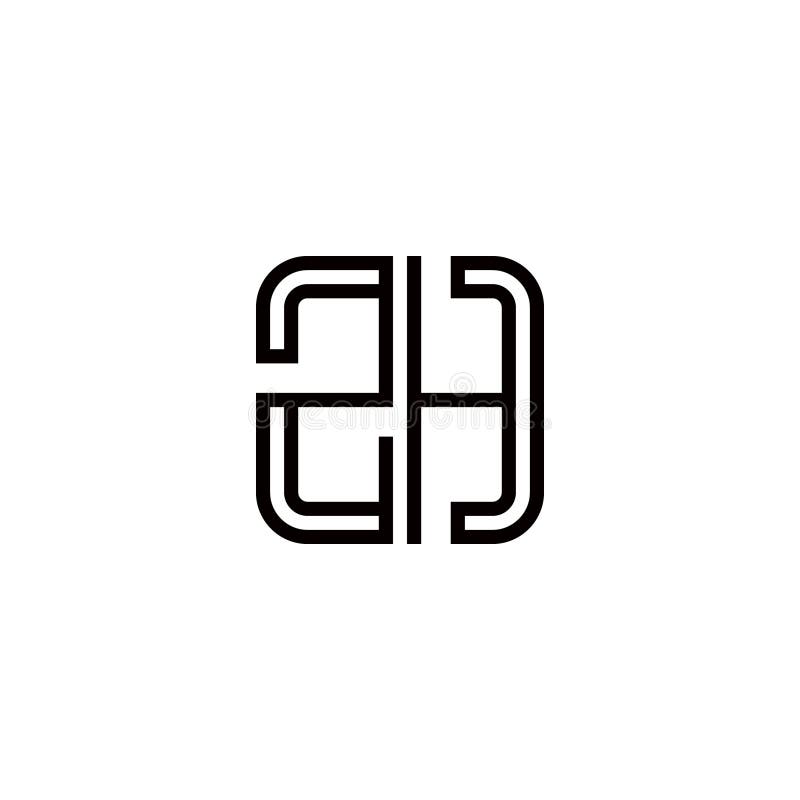 ZH Letter Logo Icon Design Template Elements Stock Vector ...
