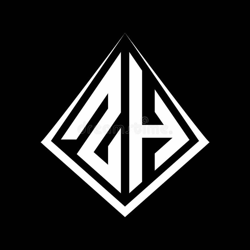 ZH Logo Letters Monogram with Prisma Shape Design Template Stock Vector ...