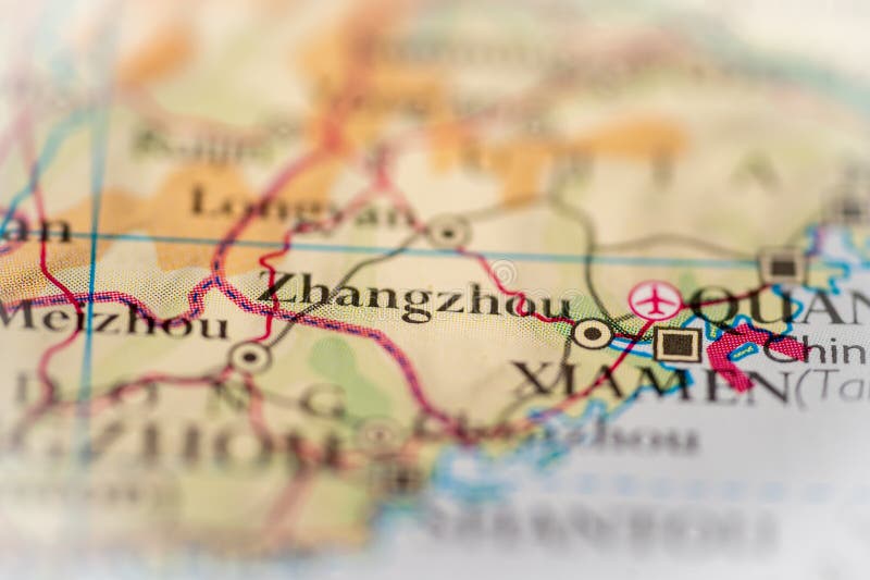 Zhangzhou, China Highlighted on a World Map Stock Image - Image of ...