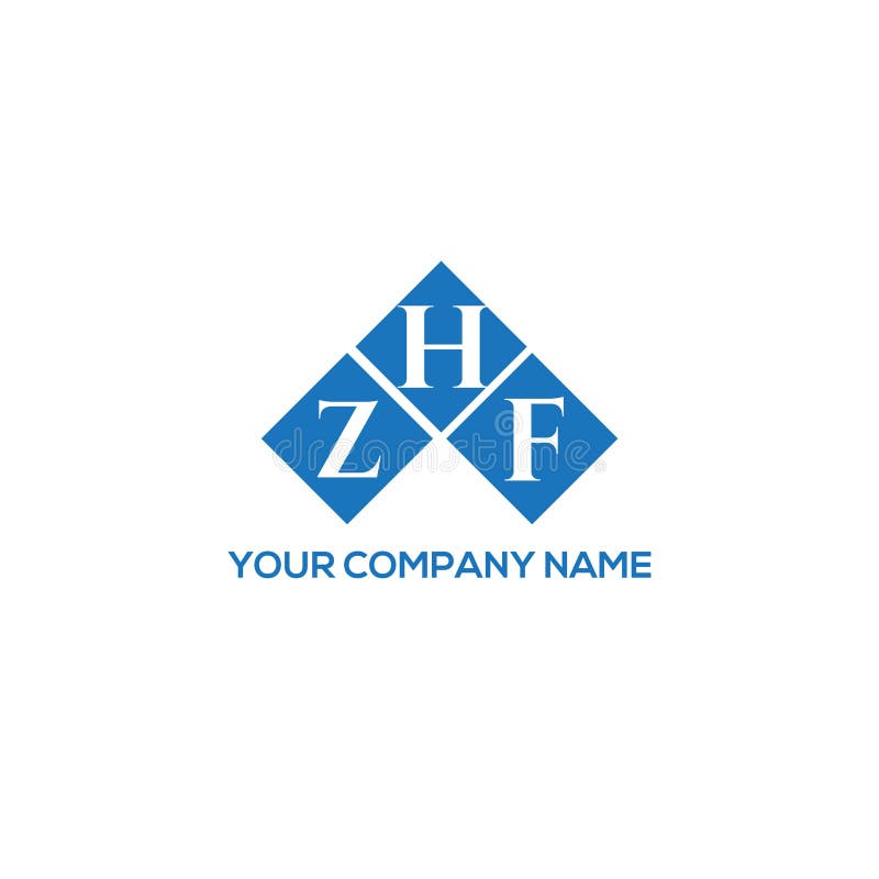 ZHF Letter Logo Design on WHITE Background. ZHF Creative Initials ...