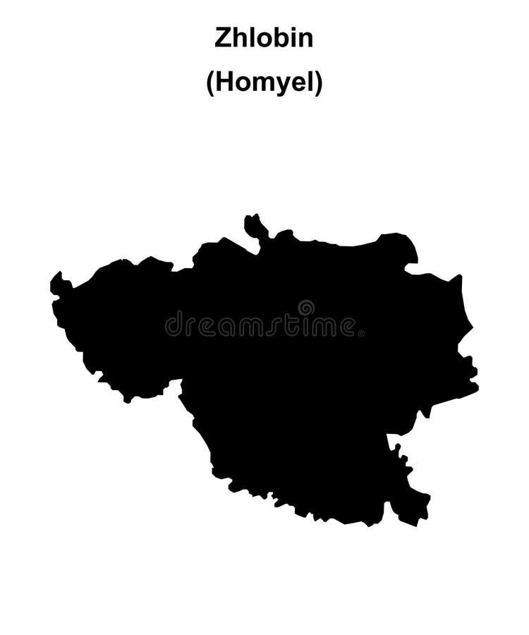 Zhlobin outline map stock vector. Illustration of empty - 371635836