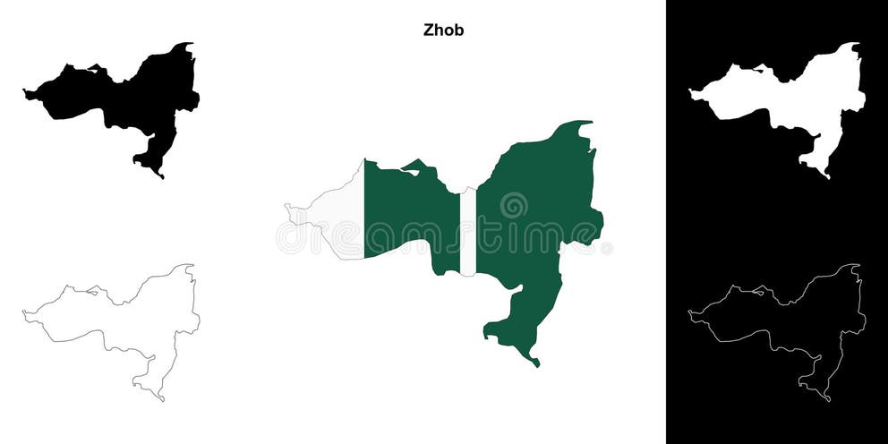 Zhob outline map stock vector. Illustration of boundary - 371580808