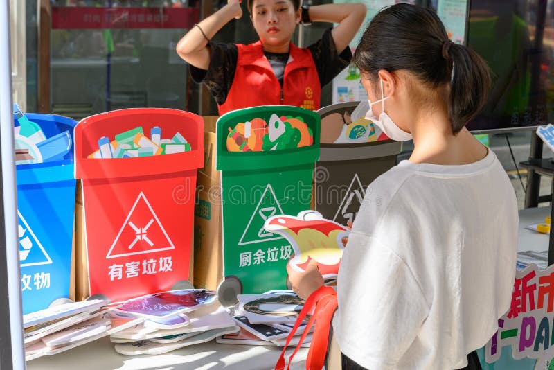 Waste Classification in Chinese Cities Editorial Photography - Image of ...
