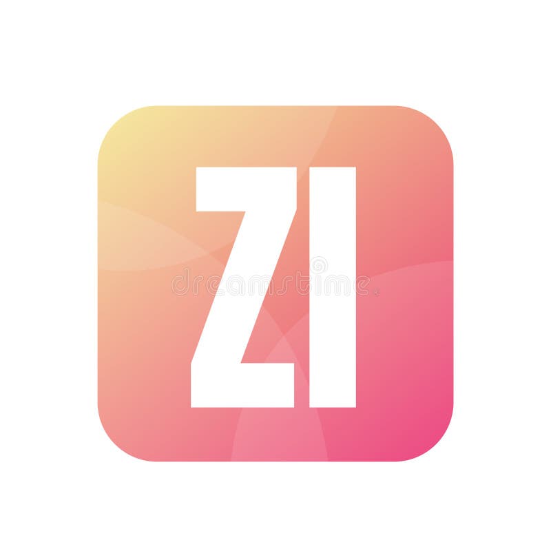 ZI Letter Logo Design with Simple Style Stock Vector - Illustration of ...