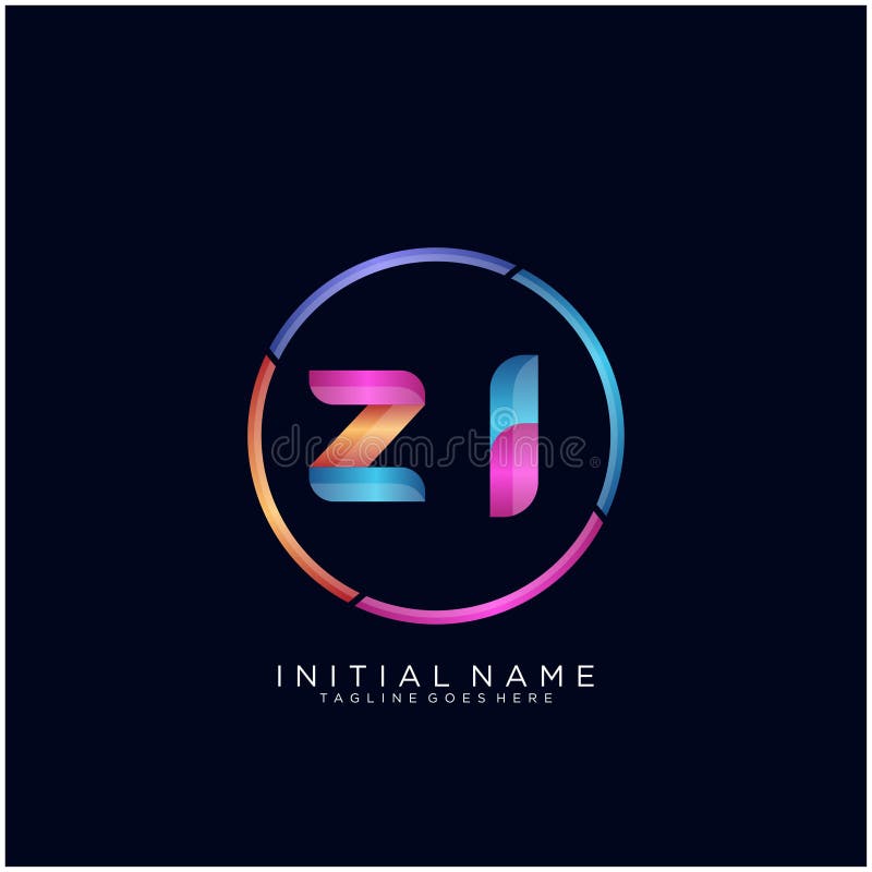 ZI Letter Logo Icon Design Template Elements Stock Vector ...