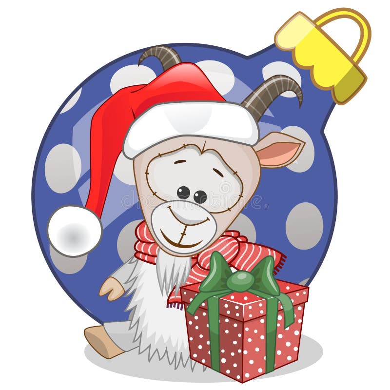 Ziege in einem Sankt-Hut vektor abbildung. Illustration von glück ...
