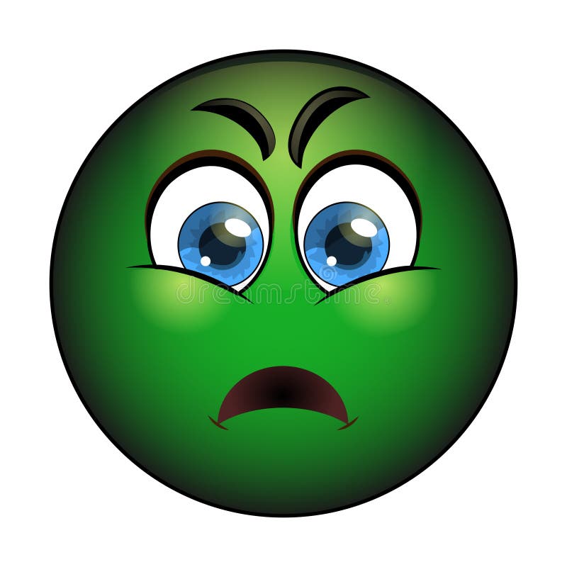 Zieke Groene Smiley Emoticon Met Misselijkheid Vector Illustratie ...
