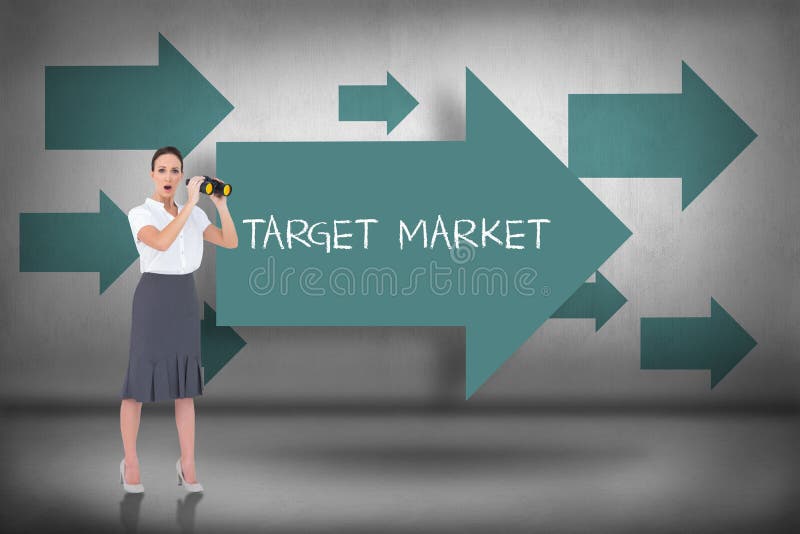 Zielmarkt Gegen Das Blaues Pfeilzeigen Stock Abbildung - Illustration ...