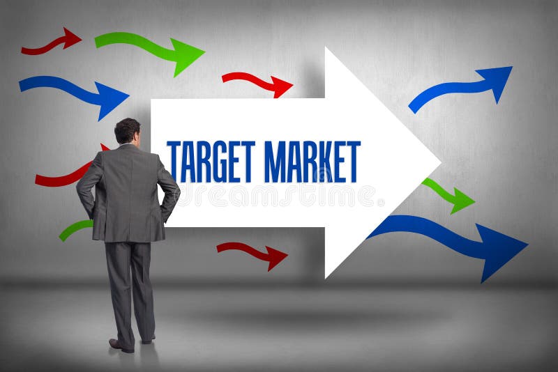 Zielmarkt Gegen Das Pfeilzeigen Stockbild - Bild von geschäftsmann ...