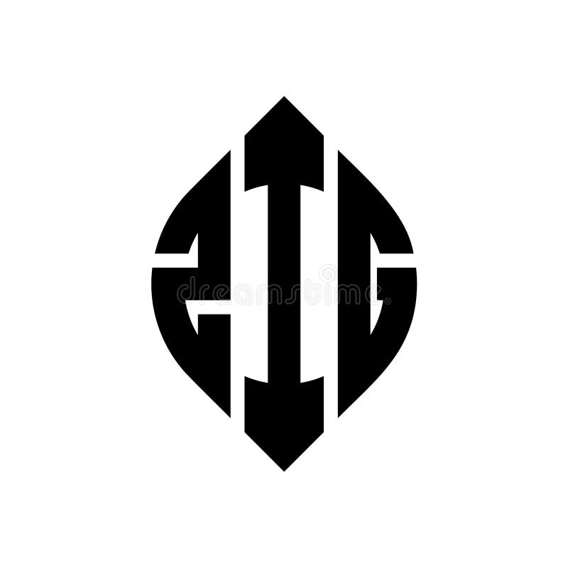 ZIG Circle Letter Logo Design with Circle and Ellipse Shape. ZIG Ellipse Letters with ...