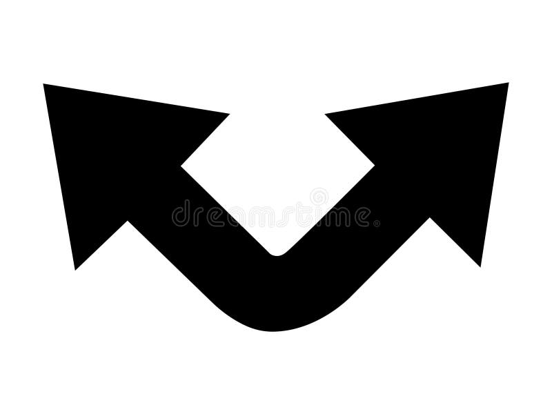 Twin merged arrow stock illustration. Illustration of poster - 371434474