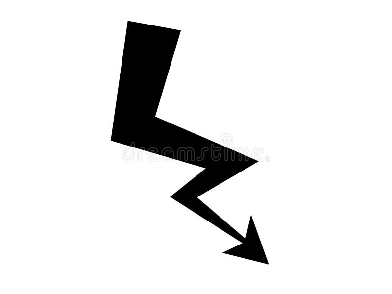 Zig zag down arrow stock illustration. Illustration of symbol - 371946484